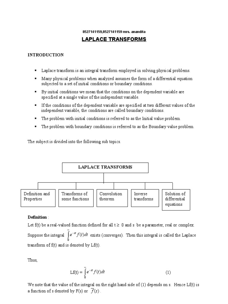 Laplace Questions | Download Free PDF | Boundary Value Problem ...