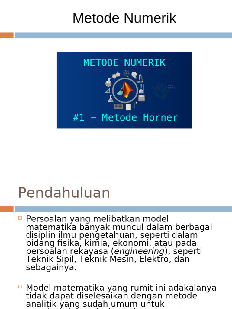 Metode Numerik untuk Penyelesaian Matematika | PDF