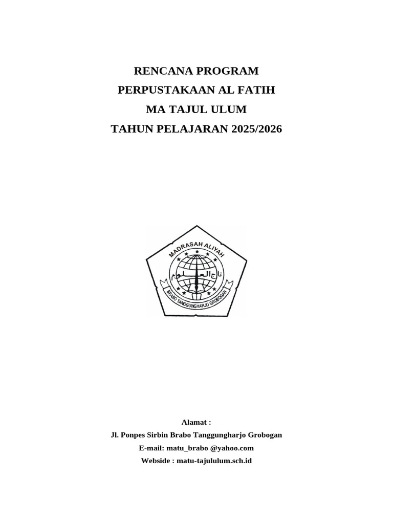 Rencana Program Kerja Perpustakaan 2025-2026 | PDF