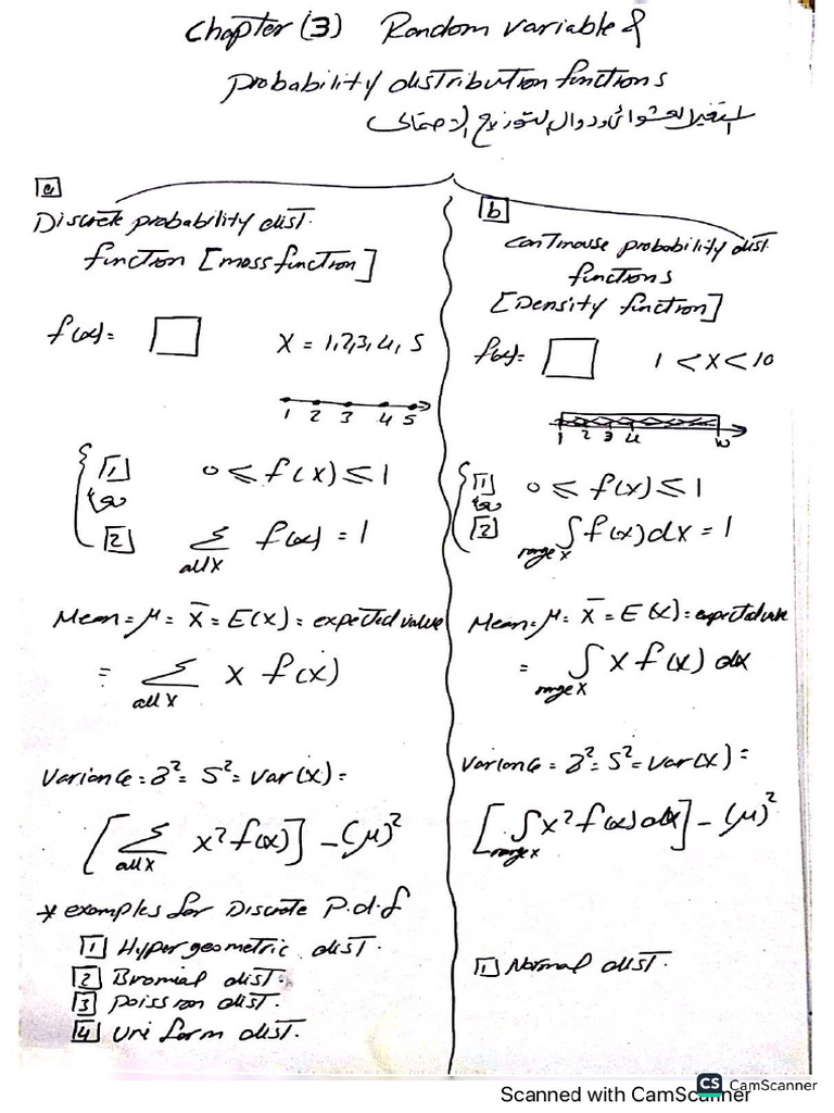 PDF Chapter 3 Random Variable and Prob.d | PDF