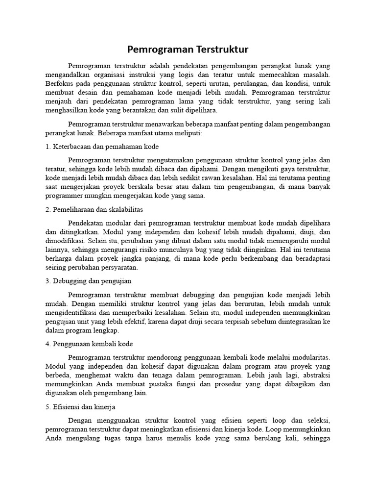 Pemrograman Terstruktur | PDF