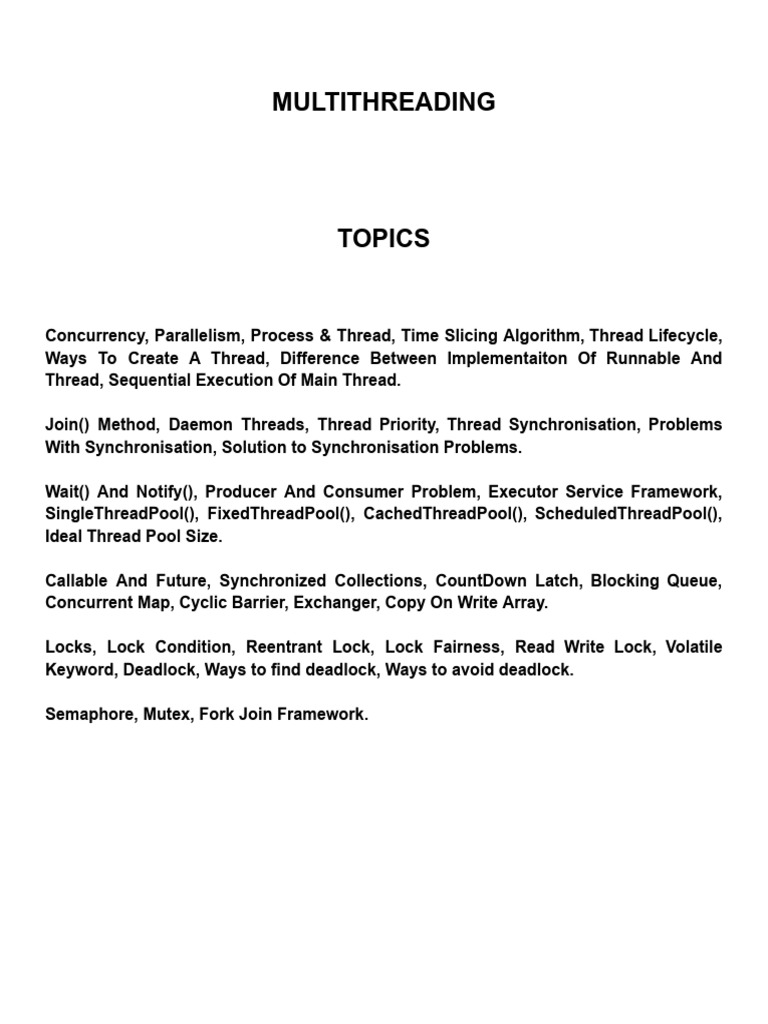 Deep Dive Into Multithreading Pdf Concurrent Computing Process