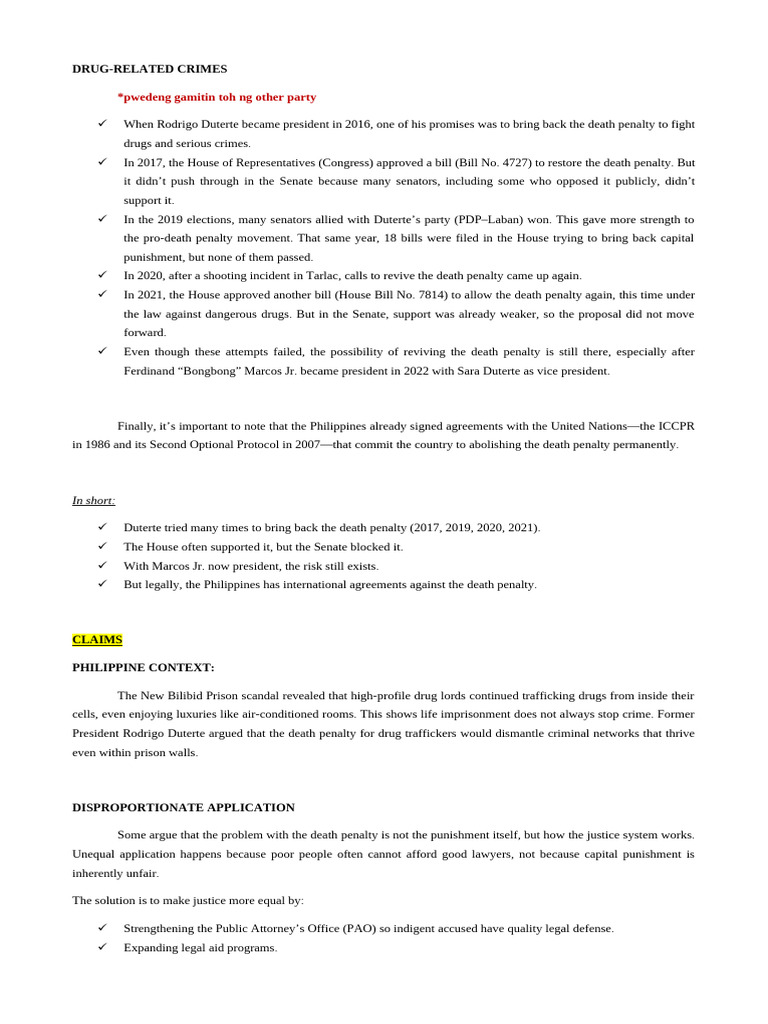 Death Penalty Debate in the Philippines | PDF | Capital Punishment | Crimes