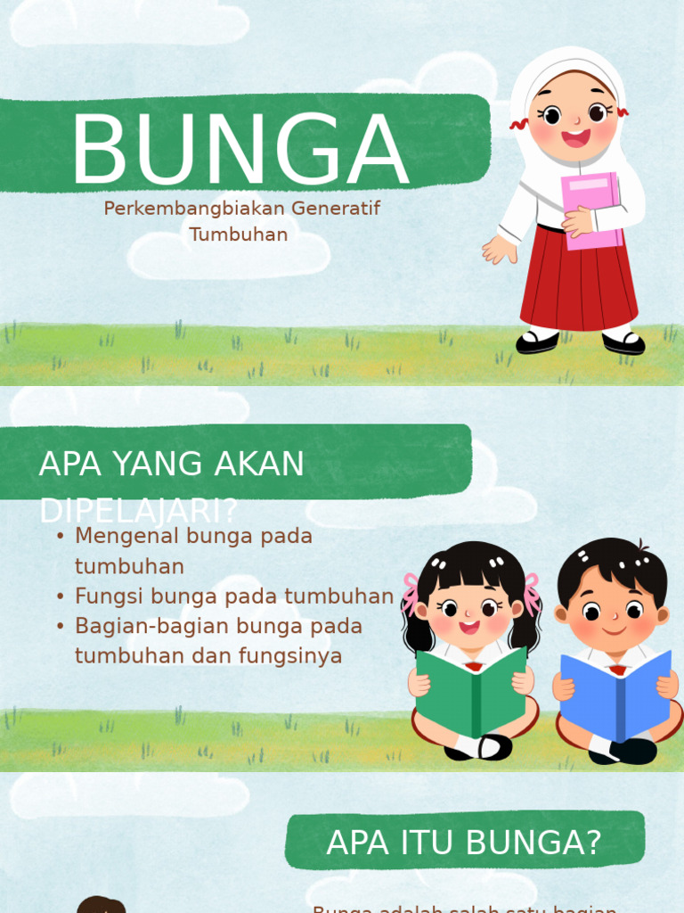 Presentasi Bagian Bunga Hijau Watercolor | PDF