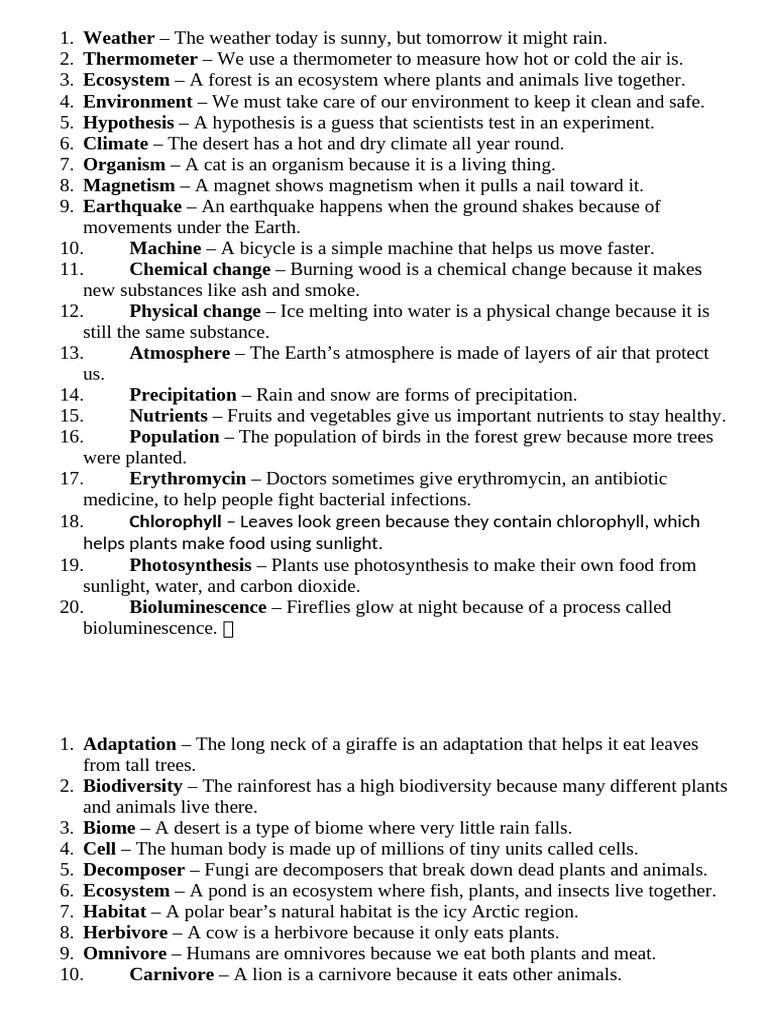 Grade 4 Science Vocabulary Guide | PDF | Plants | Earth