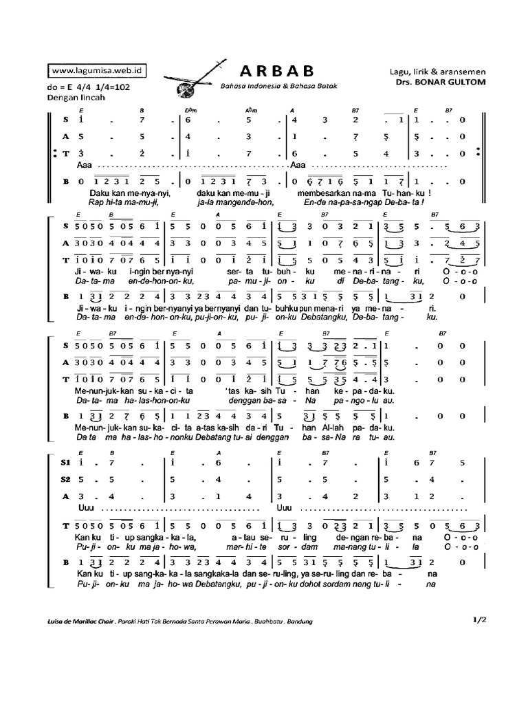 Lagu Misa Arbab | PDF