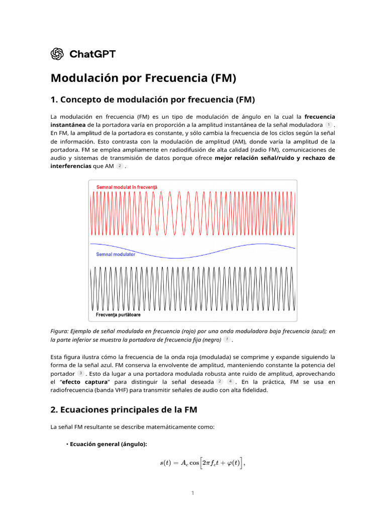 Modulación Por Frecuencia (FM) | PDF | Modulación de frecuencia | Hertz