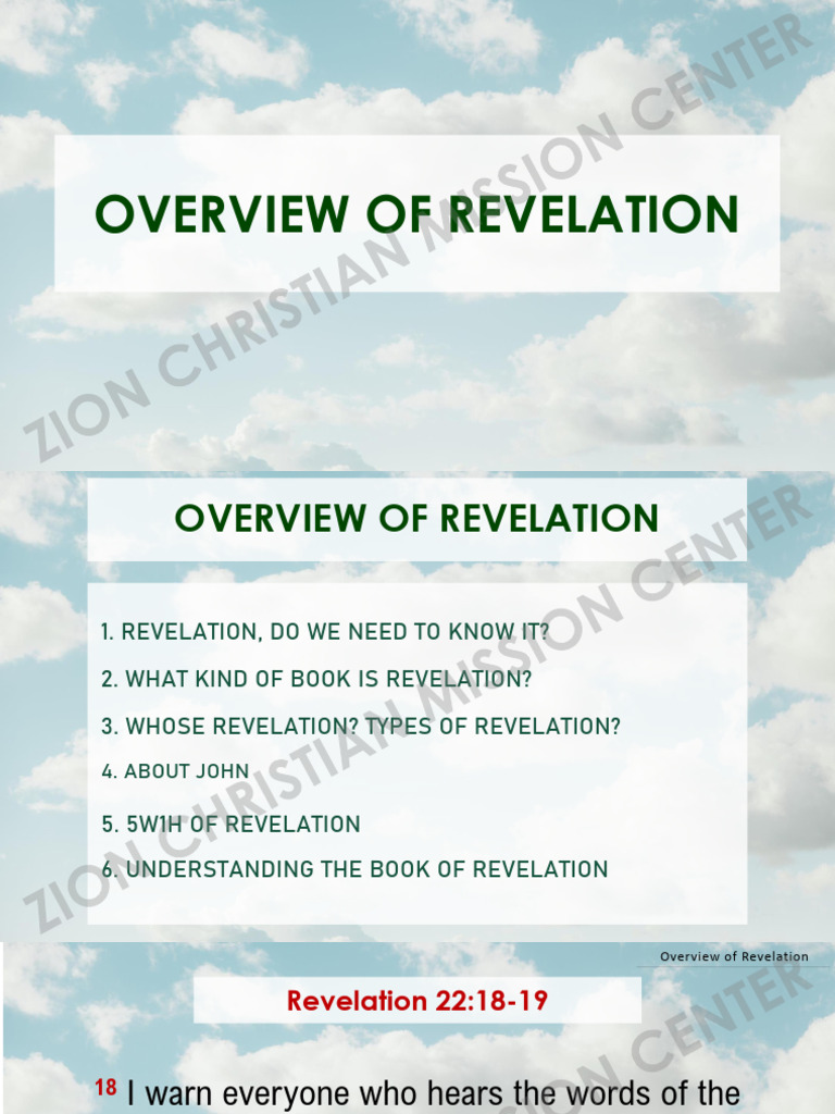 Overview of Revelation WT | PDF | Revelation | John The Apostle