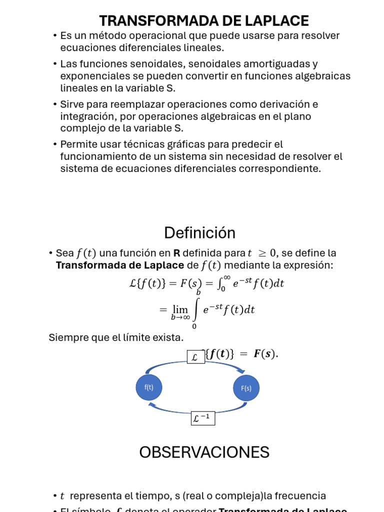 Símbolo de Laplace en Transformadas | PDF | Transformada de Laplace ...