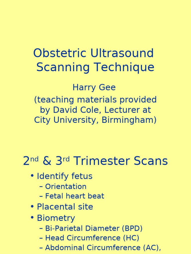 m3 H. Gee - 2nd and 3rd Tri Scanning Technique | PDF | Human ...
