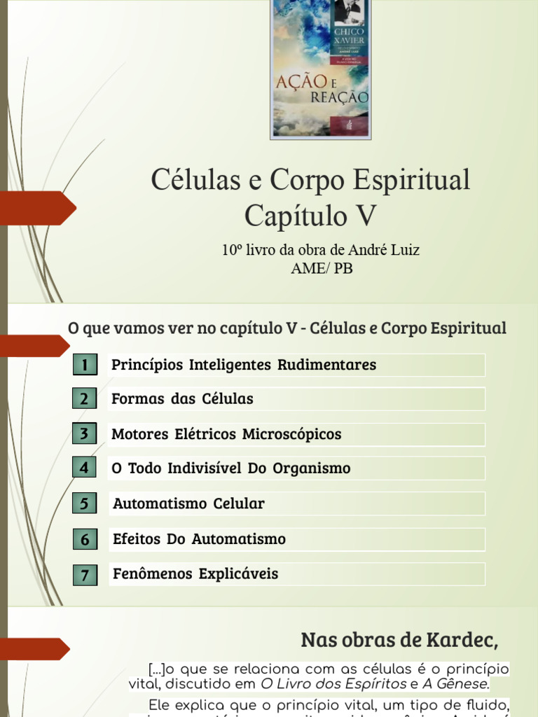 E2M Capv CelulasECorpoEspiritual | PDF | Corpo humano | Célula (Biologia)