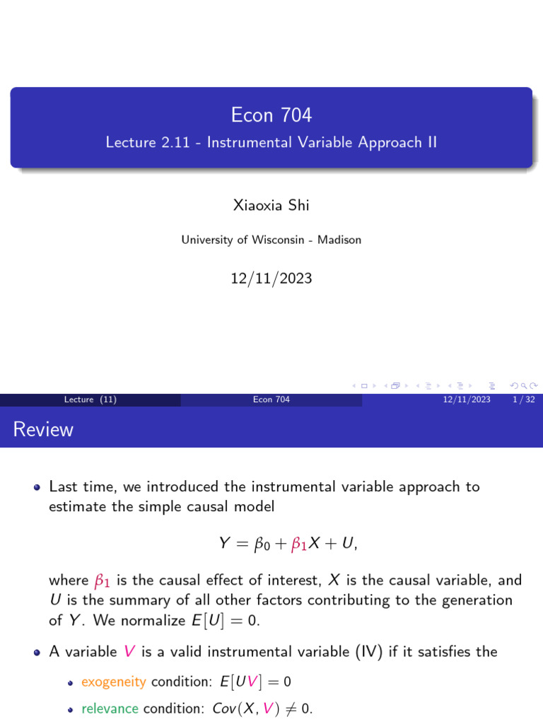 Instrumental Variable Approach II Overview | PDF | Interpolation | Regression Analysis