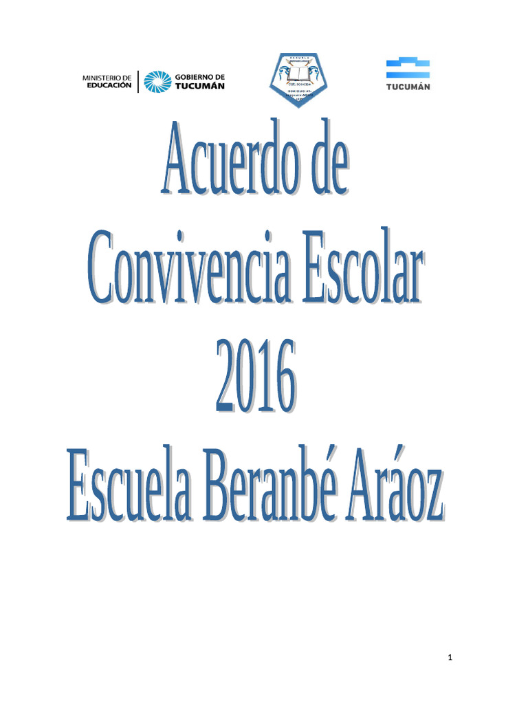 Acuerdo Escolar de Convivencia Bernabé | PDF | Escuelas | Institución