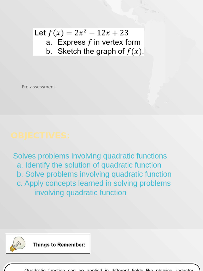Lesson 19 Problems Quadratic Functions | PDF