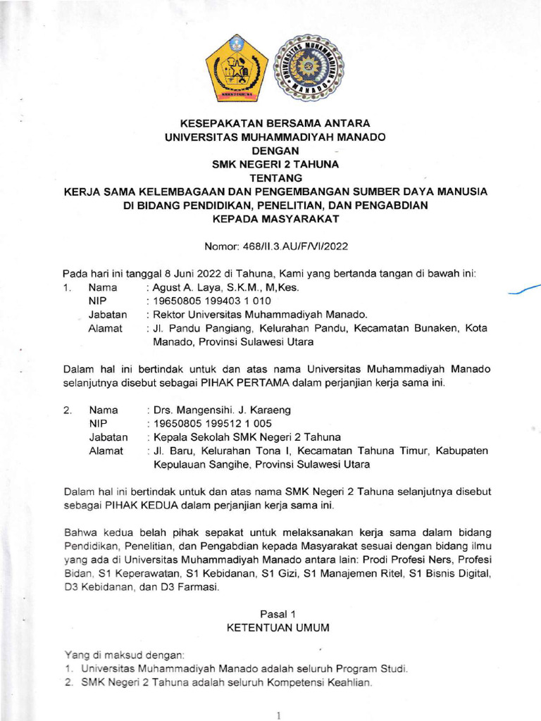 MOU Universitas Muhammadiyah | PDF