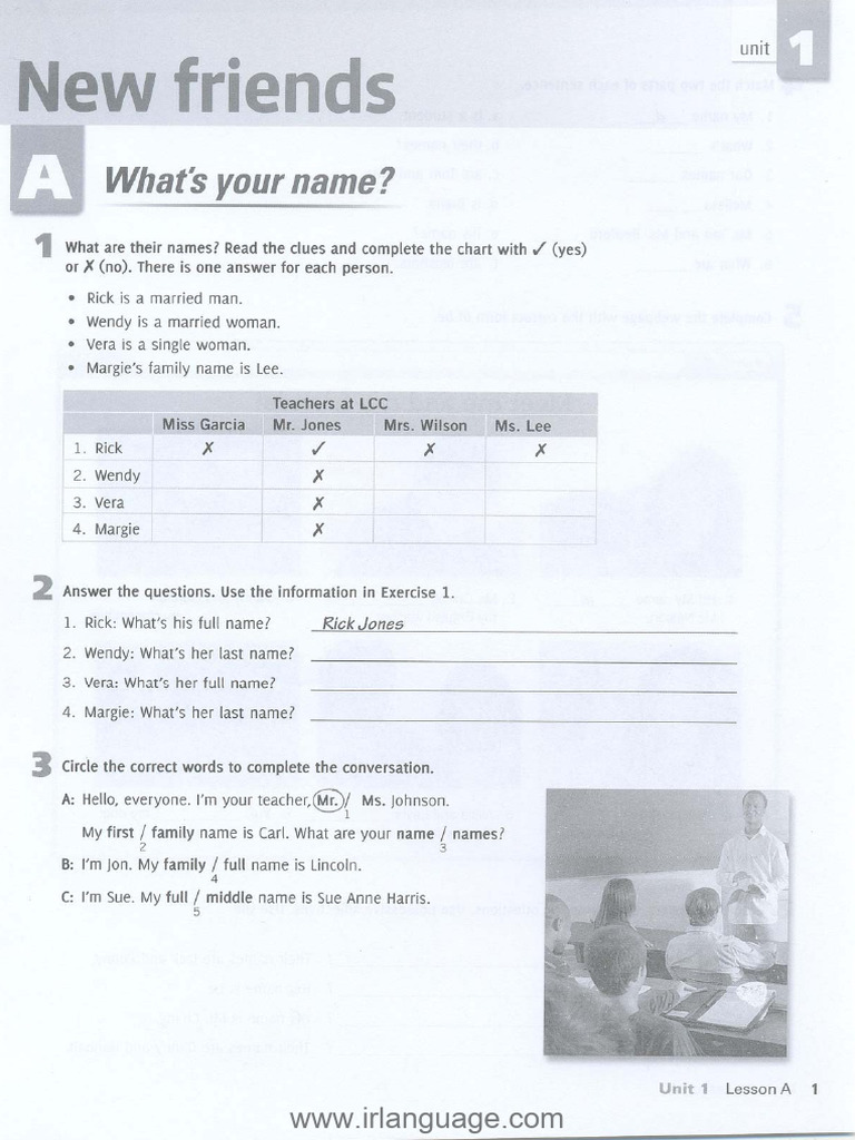 Workbook Units 1-2 | PDF