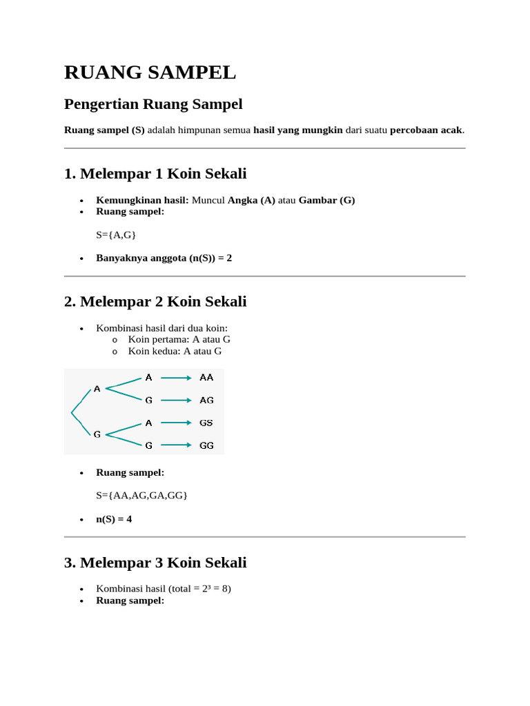 Pengertian dan Contoh Ruang Sampel | PDF