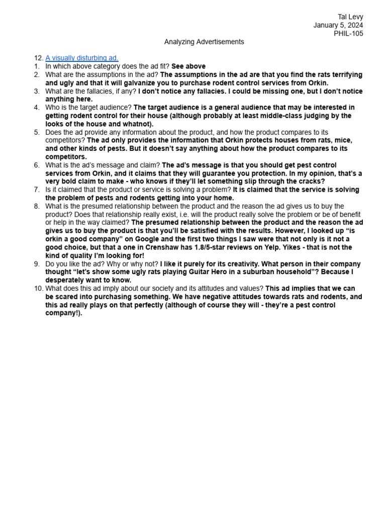 Analyzing Advertisements | PDF