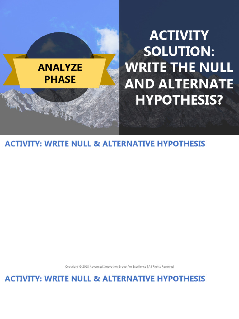 A - S46 C286 - Activity Solution - Write The Null and Alternate ...