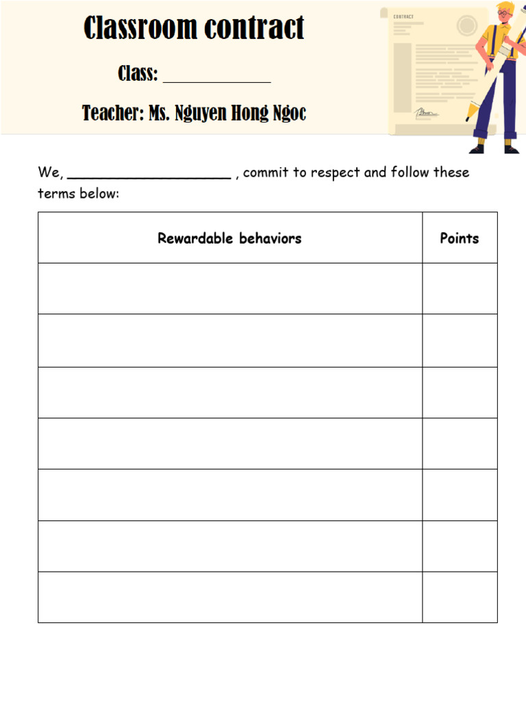 Classroom Contract Agreement Form | PDF