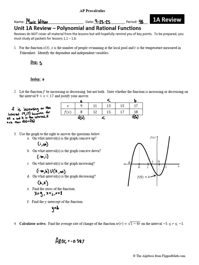 AP Precalculus Polynomial Review | PDF | Computational Science ...