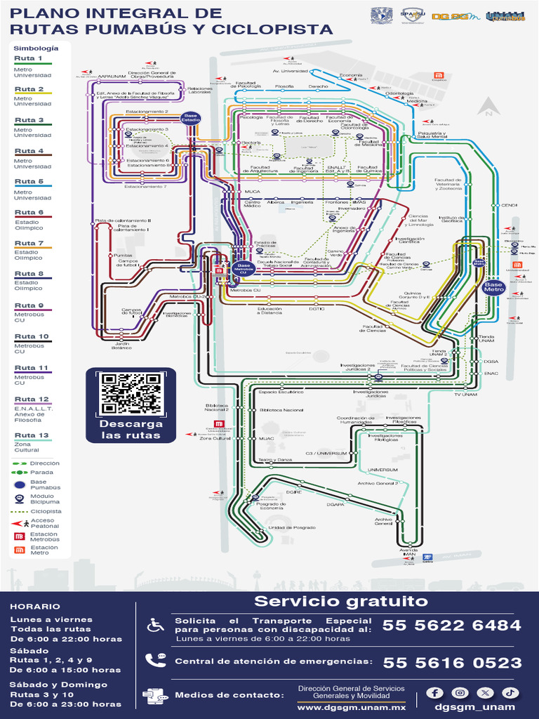 Rutas y horarios del Pumabús UNAM | PDF