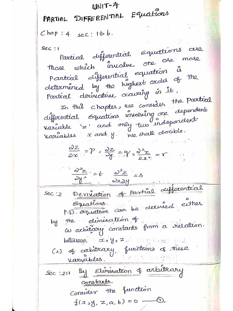 4th Unit Differential Equation | PDF