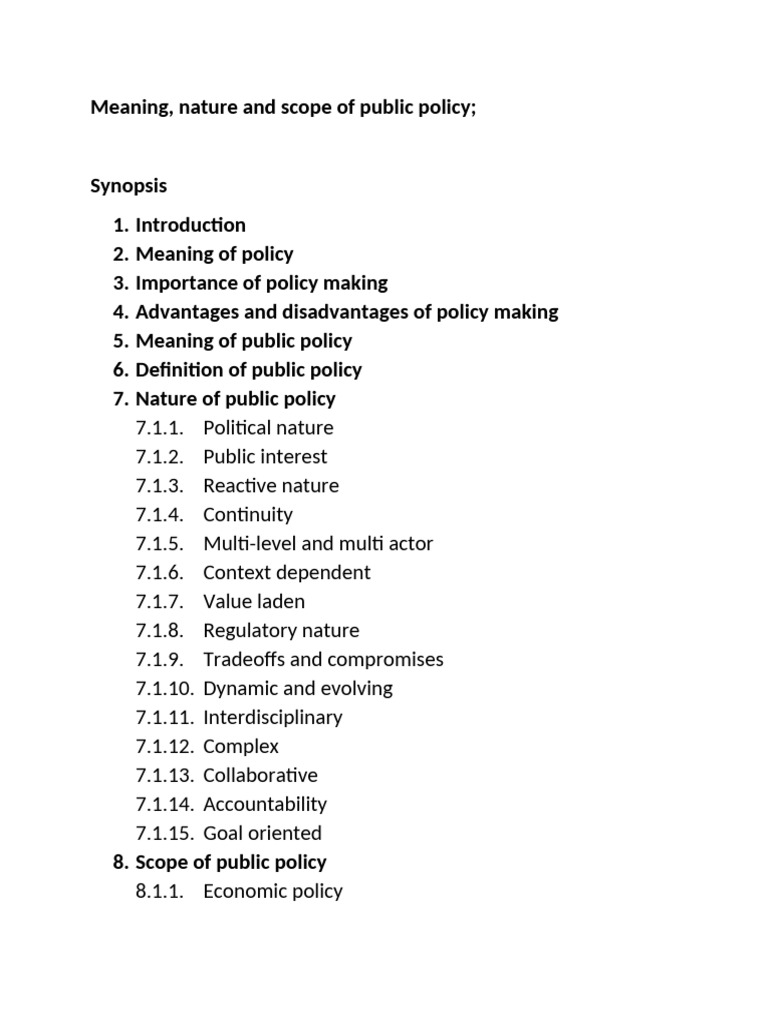 Public Policy | PDF