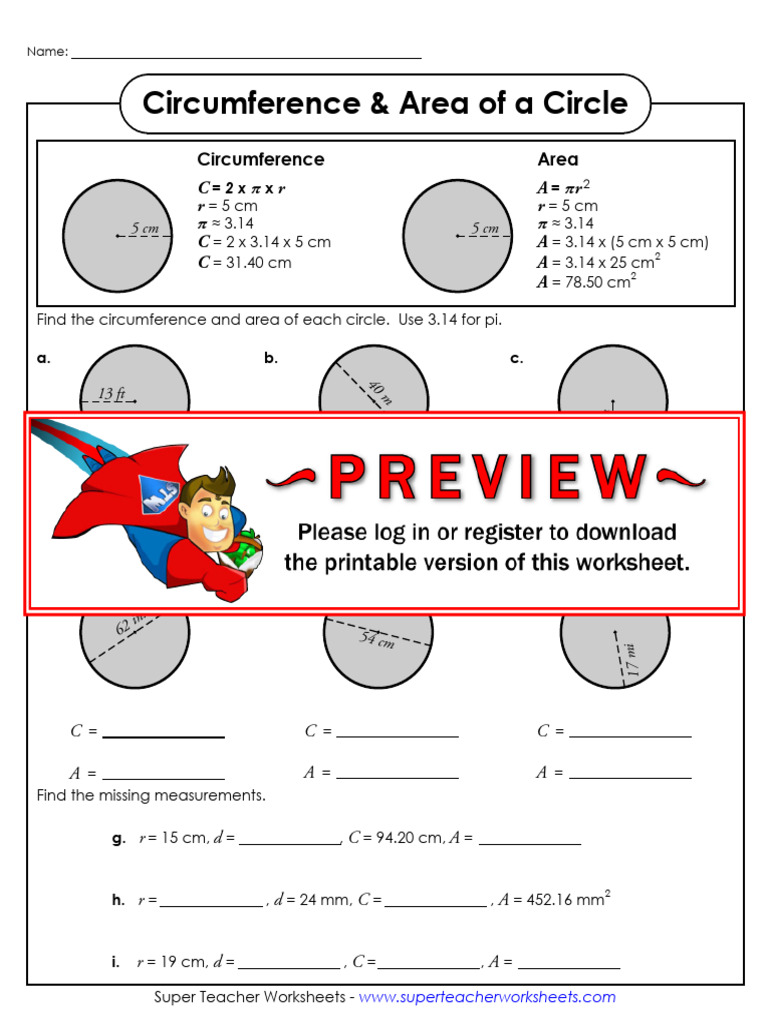 Circumference Area Circle 1 | PDF