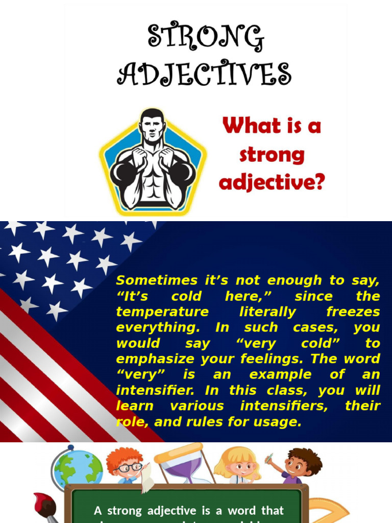 Mastering Strong Adjectives & Intensifiers | PDF | Adjective | Adverb