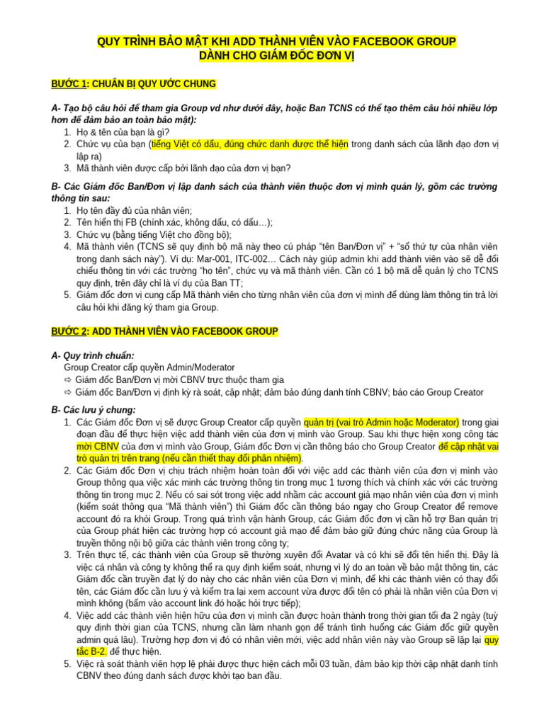 (SENT) Quy Uoc - Bao Mat Danh Cho Giam Doc Cac Don Vi | PDF