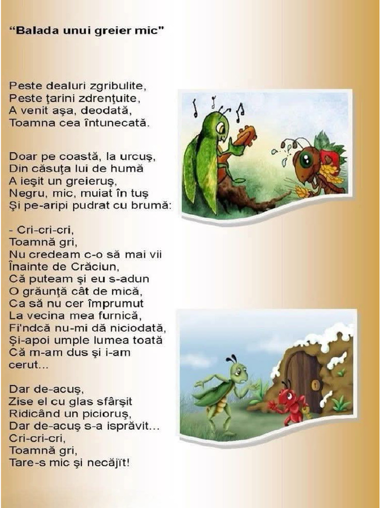Balada Unui Greier Mic | PDF