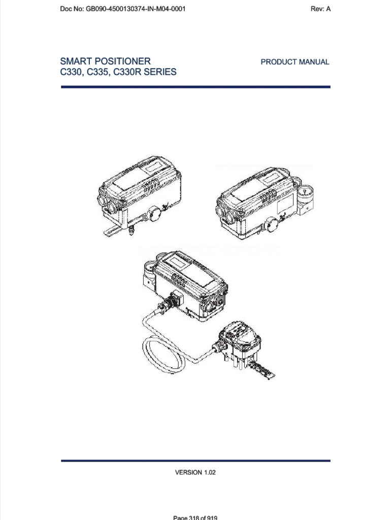 PDF Cci c330 Positioner Manual Compress | PDF | Valve | Actuator