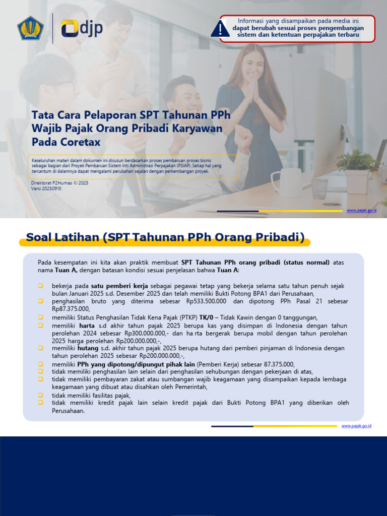 Tata Cara SPT Tahunan PPH OP Karyawan | PDF