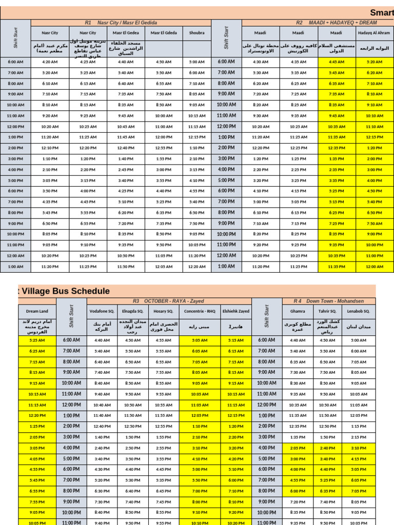 Smart Village - Bus Schedule | PDF