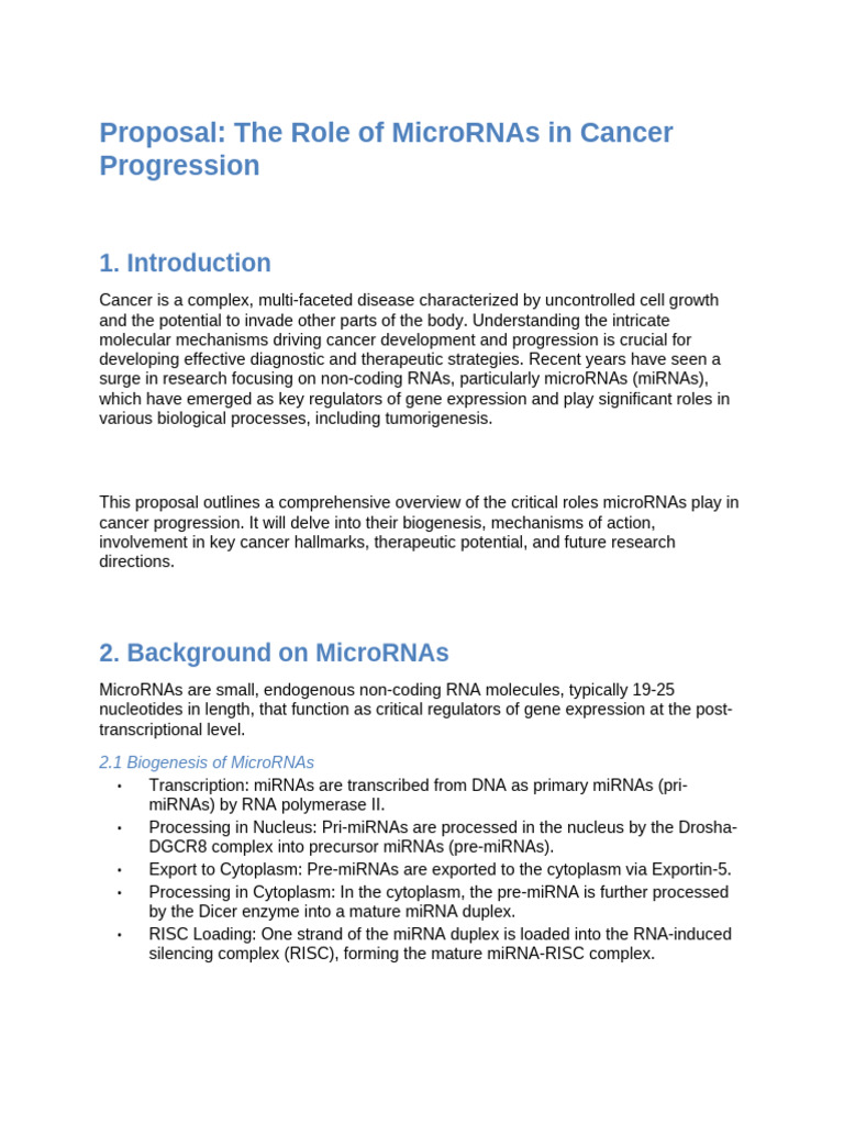 MicroRNAs in Cancer Progression | PDF | Micro Rna | Rna