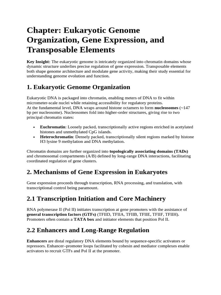 Eukaryotic Genome: Structure & Expression | PDF | Chromatin ...