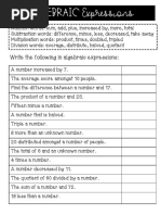 Math Terms: Sum, Difference, Product, Quotient | PDF | Mathematical ...