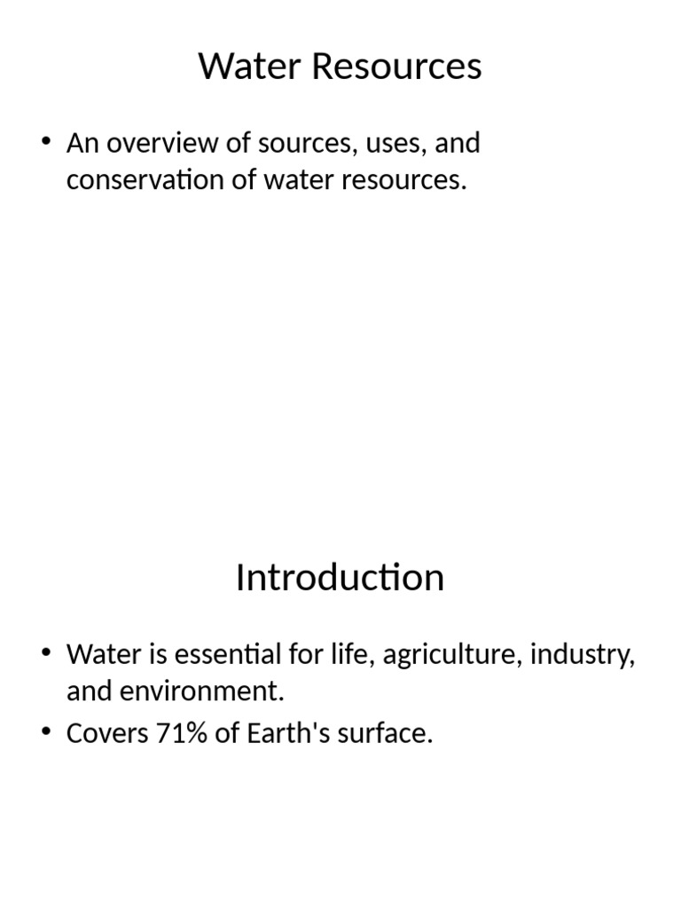 Water Resources: Conservation and Uses | PDF