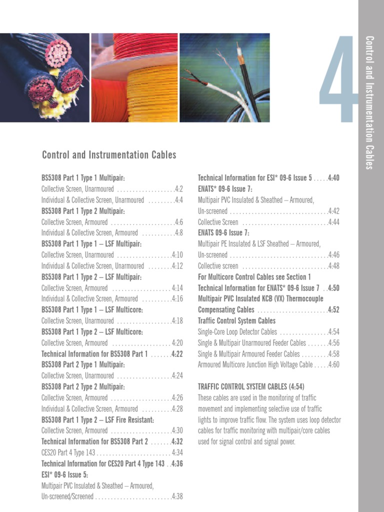 Control and Instrumentation | PDF | Cable | Wire