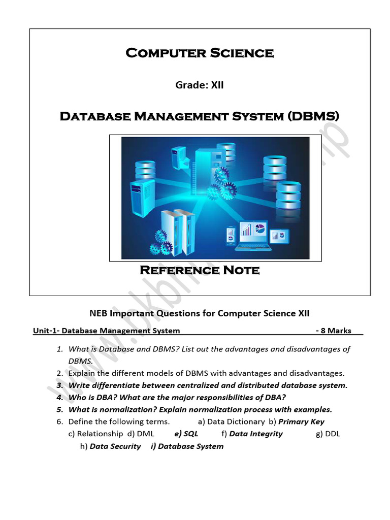 UNIT 1 Database Management System DBMS | PDF | Databases | Relational Model