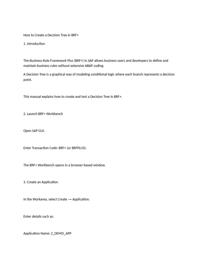 Create A Decision Tree in BRF+ | PDF