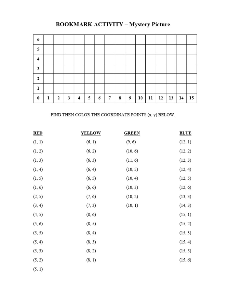 Coordinate Coloring Mystery Activity | PDF | Color | Light
