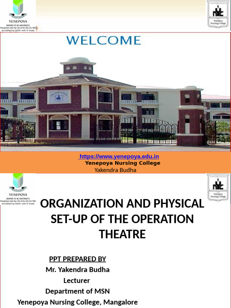 Operation Theatre Setup and Organization | PDF | Operating Theater ...