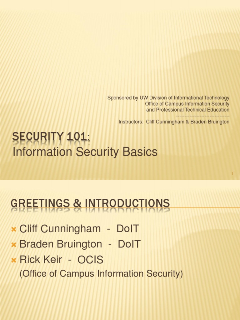 Security 101 - Presentation | PDF | Personally Identifiable Information ...