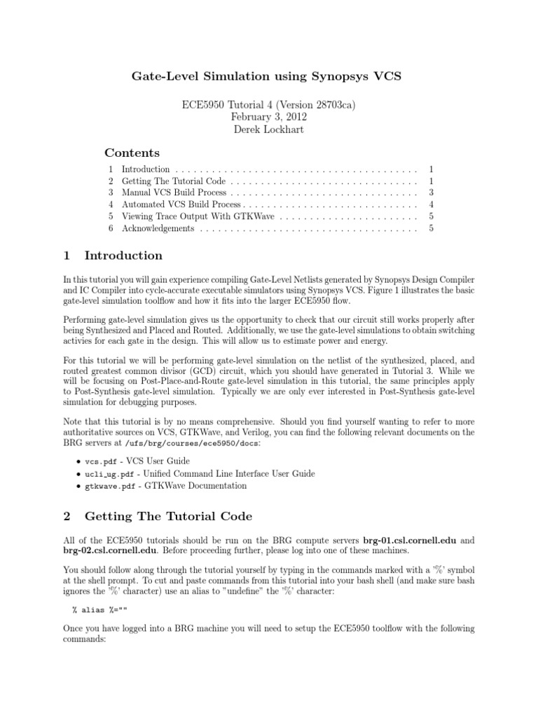 Gate-Level Simulation of GCD Circuit using Synopsys VCS | PDF | Areas Of Computer Science ...
