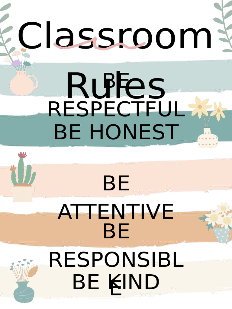 Classroom Rules Pastel Floral | PDF