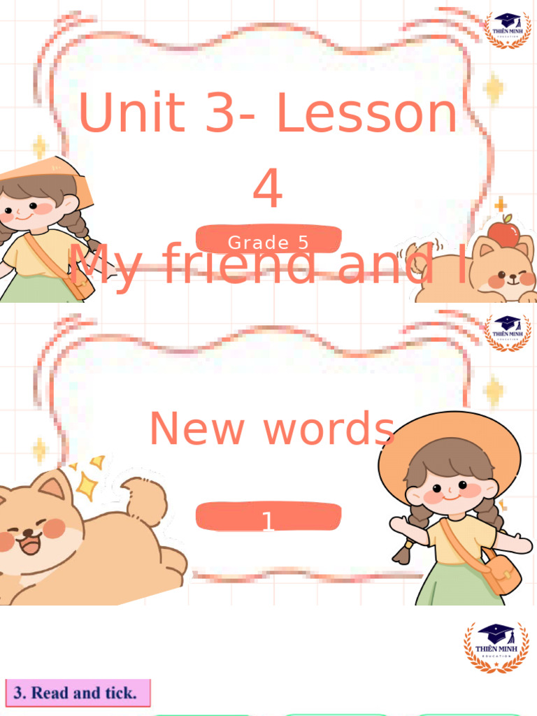 Unit 3 - Lesson 4 My Friends and I | PDF