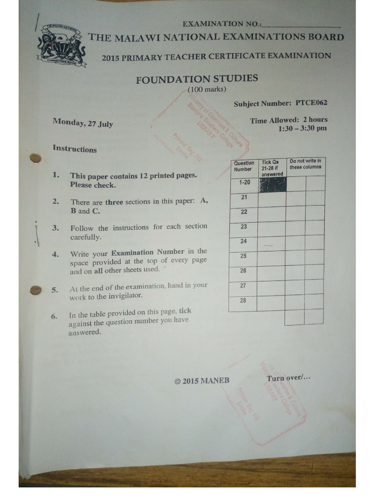 Foundation Maneb Papers | PDF