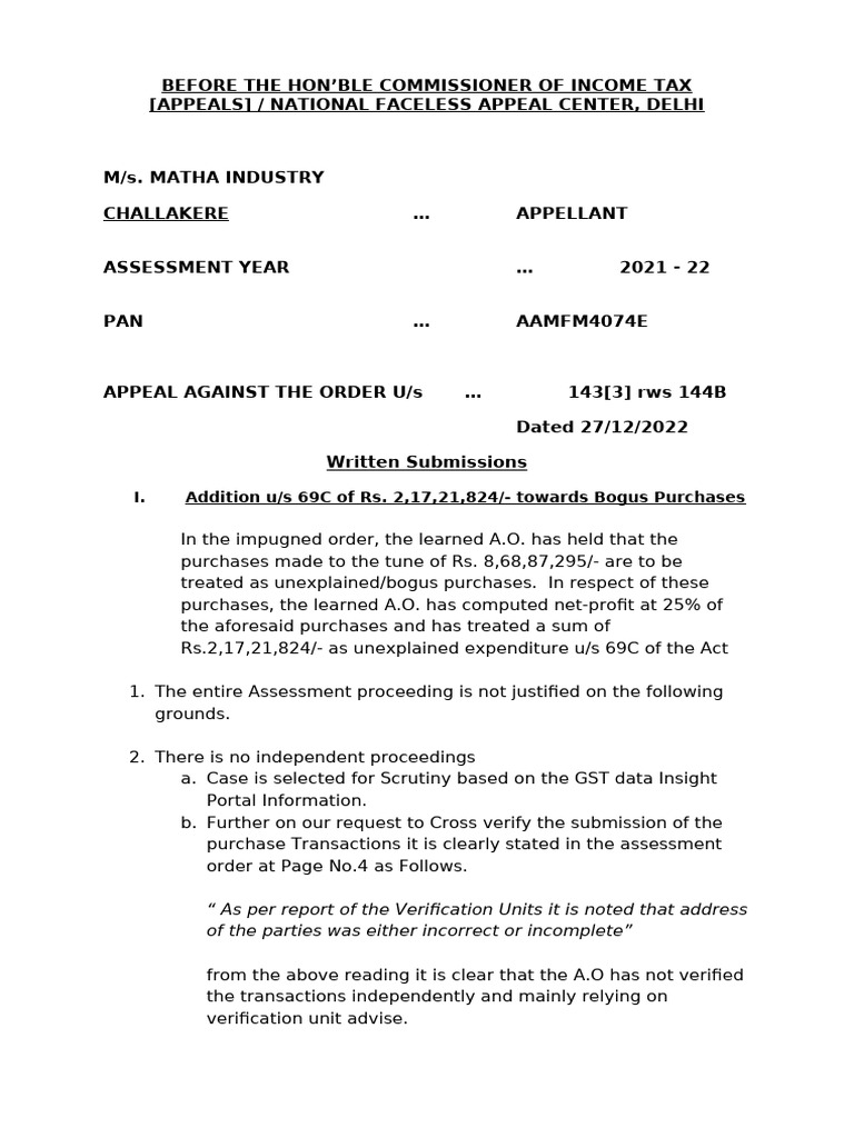 Matha Industrries - Written Submissions | PDF | Payments | Cheque